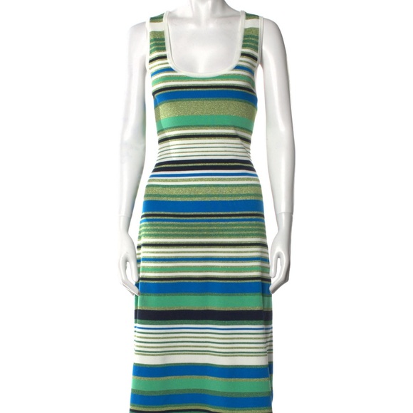 Veronica Beard | Dresses | Veronica Beard Green And Blue Sheath Midi ...